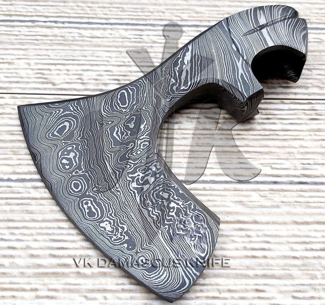 Damascus Steel Axe Head, Hatchet Tomahawk Axe Head, Viking Camping ...