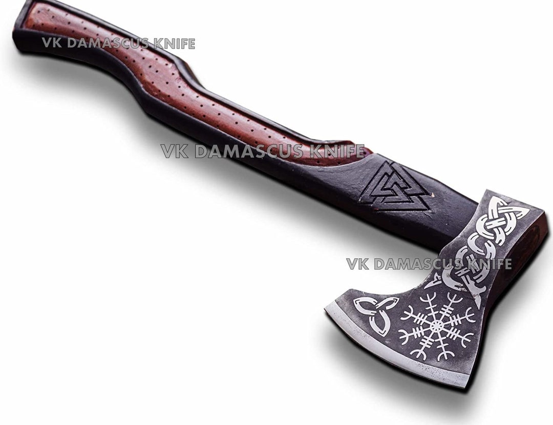 Viking Axe, Handmade Carbon Steel Hunting Axe, Hatchet Axe, Tomahawk ...