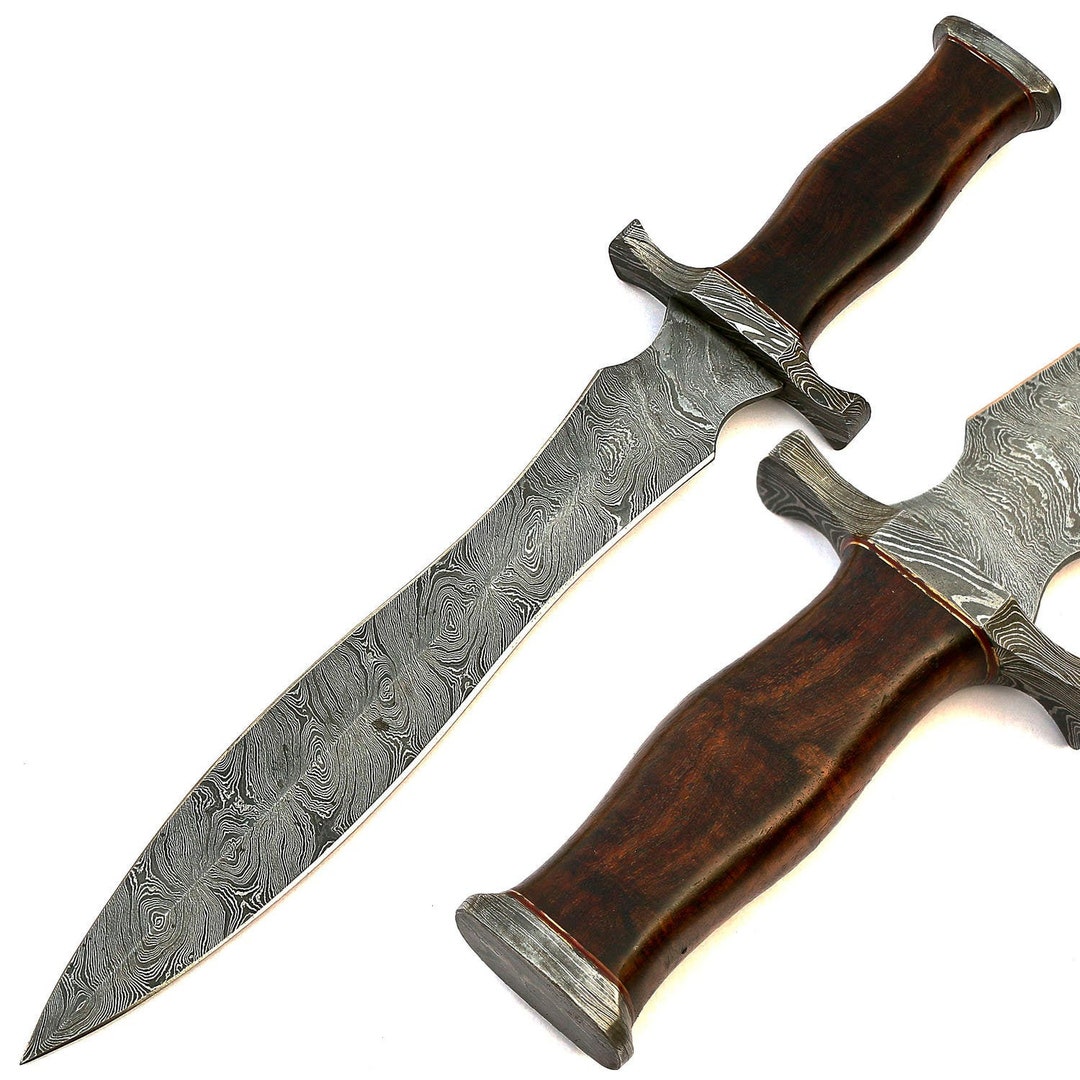 Handgeschmiedete Damast Dolch Messer Doppelkante Jagdmesser Ein ...