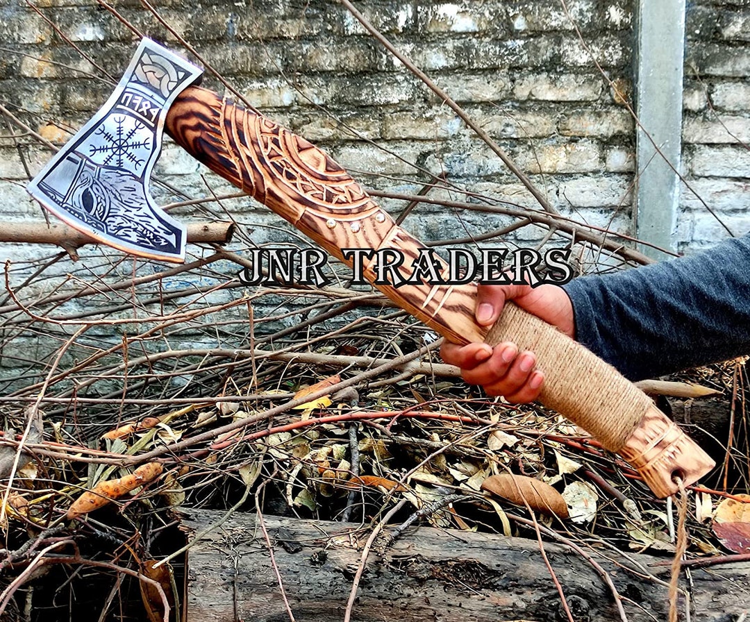 Christmas Forged Unique Gift Custom Handmade Carbon Steel Viking Axe ...