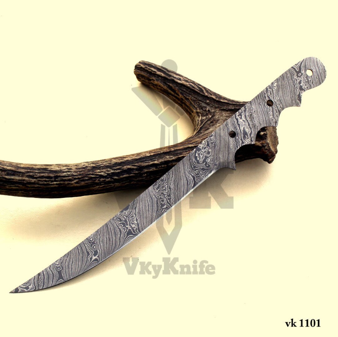 Damascus Steel Blank Blade Boning Fillet Chef Knife Blank 13.00 ...