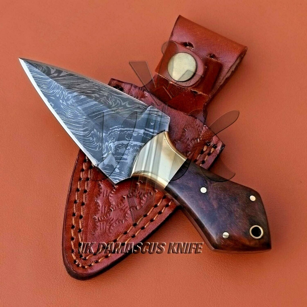 Handmade Damascus Steel Small Dagger Dirk Neck Knife Fixed - Etsy