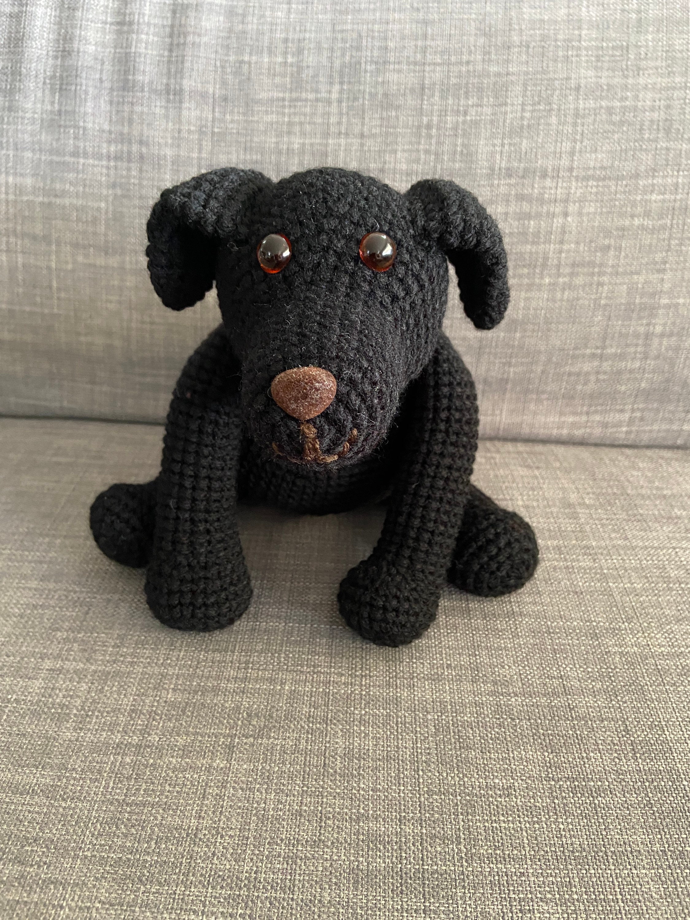 Crocheted Black Labrador children's Dog Toy - Etsy