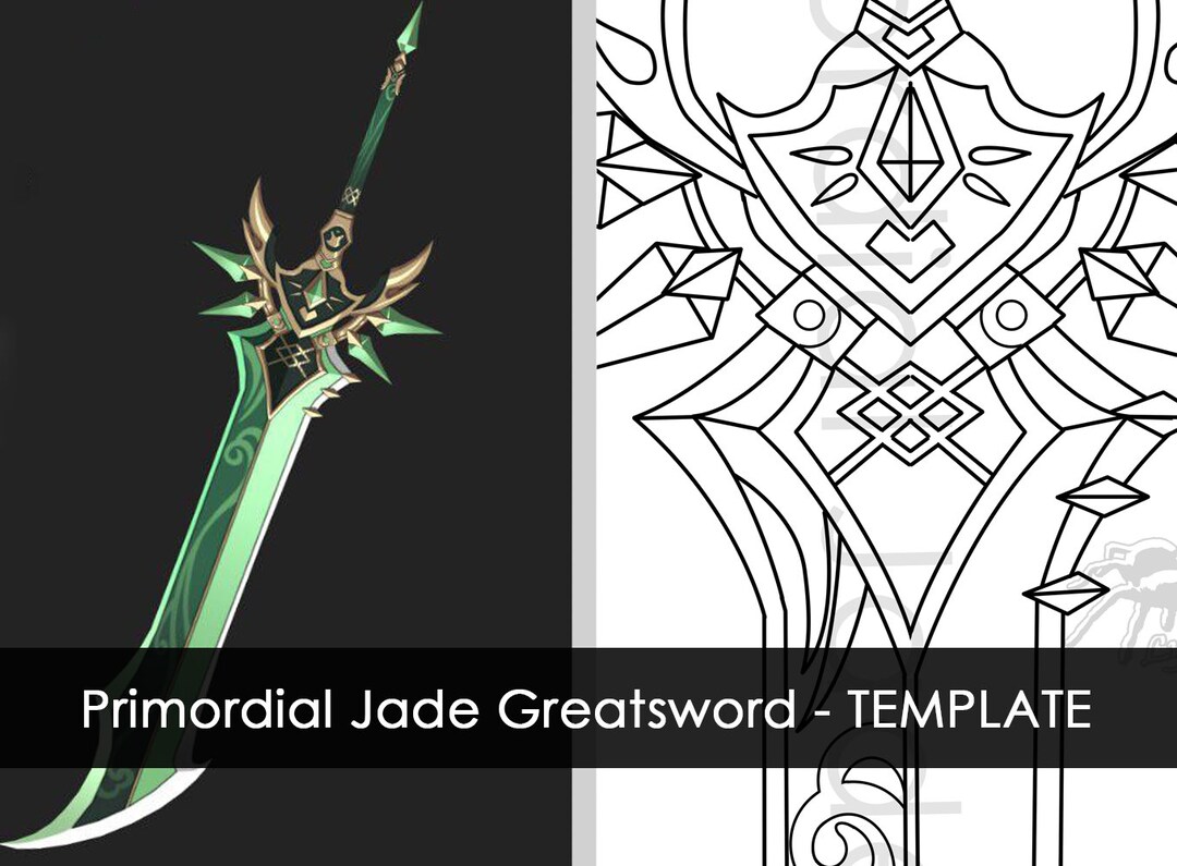 Primordial Jade Greatsword TEMPLATE genshin Impact - Etsy