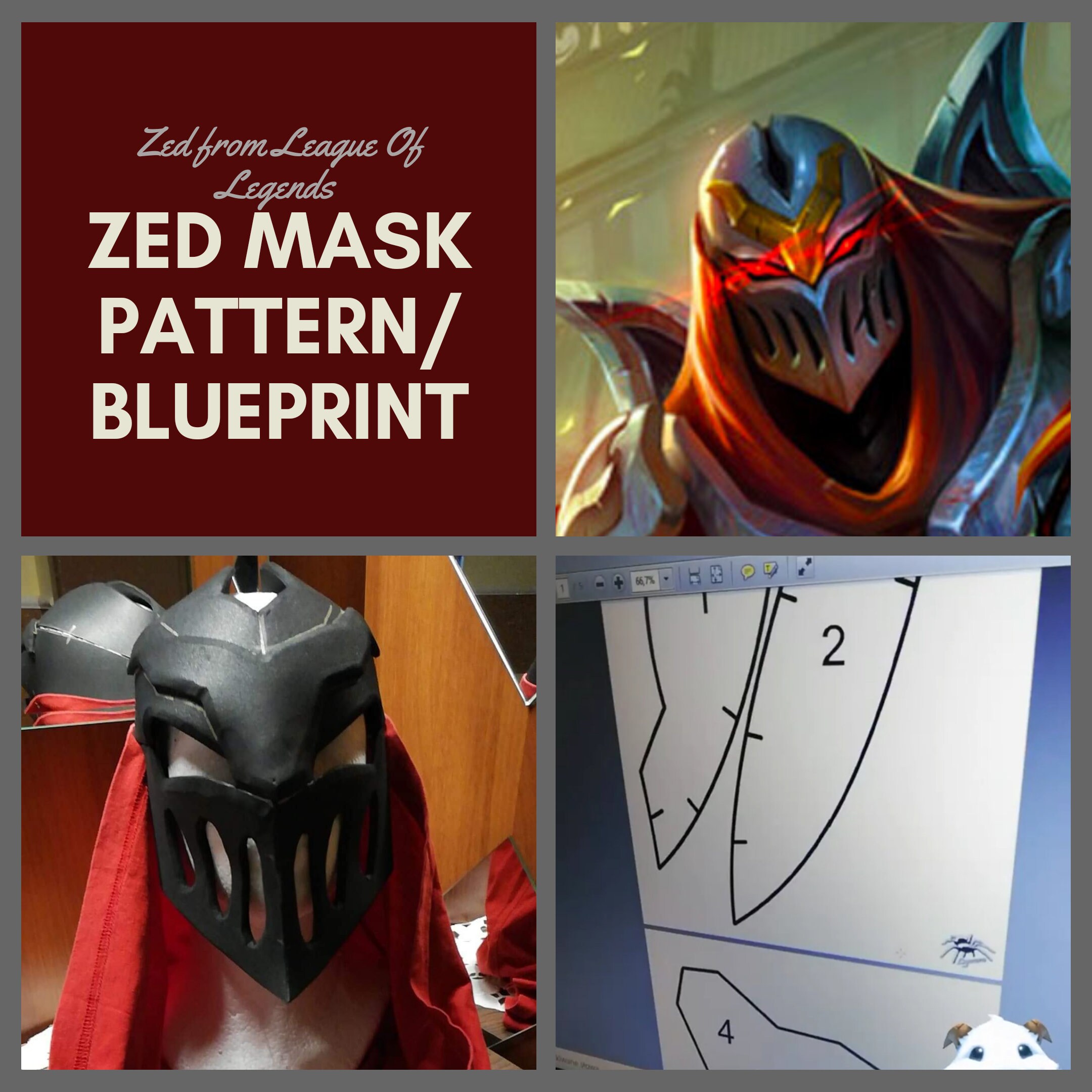 Zed Mask Pattern - PATTERN (league of Legends) - Etsy