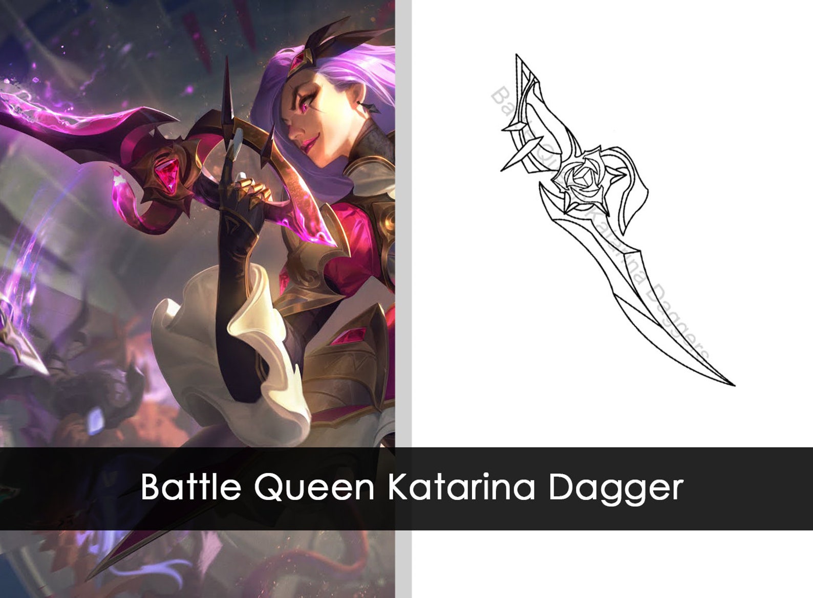 Battle Queen Katarina Dagger BLUEPRINT League of Legends | Etsy