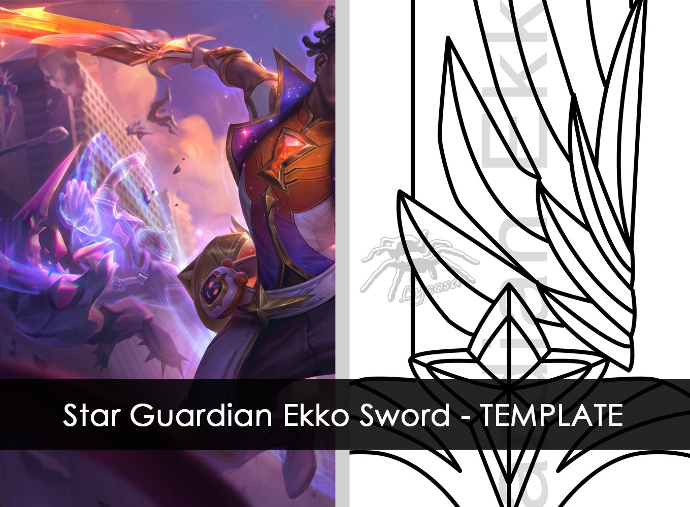 Star Guardian Ekko Sword TEMPLATE league of Legends - Etsy