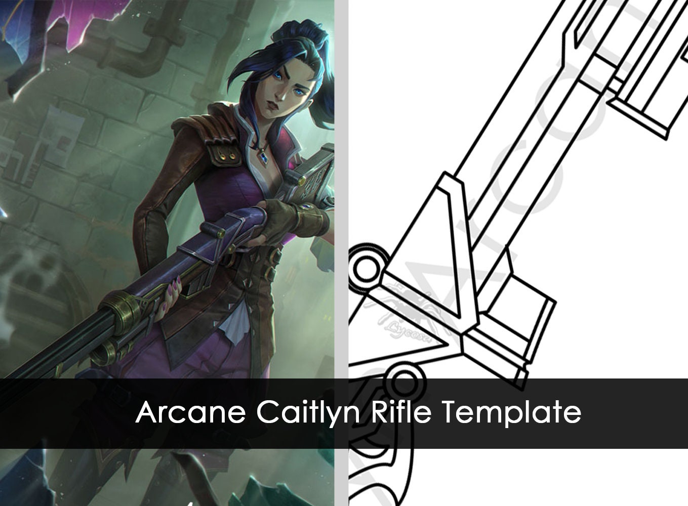 Caitlyn Arcane rifle TEMPLATE - Etsy UK