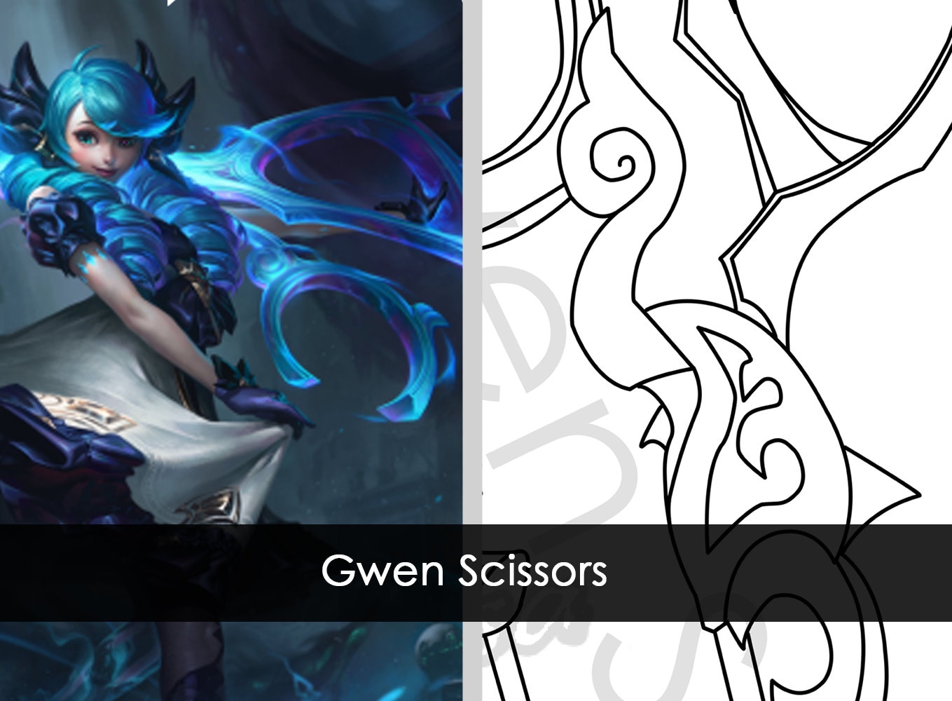 Gwen Scissors TEMPLATE league of Legends - Etsy
