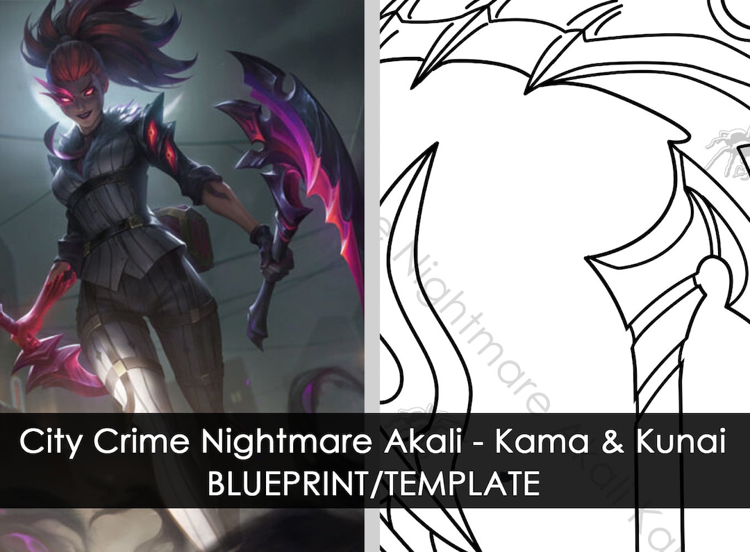 Crime City Nightmare Akali Kama & Kunai - TEMPLATE (league of Legends ...