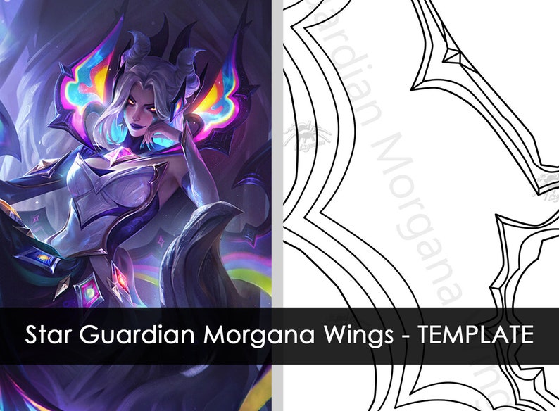 Star Guardian Morgana Wings TEMPLATE league of (Download Now) - Etsy