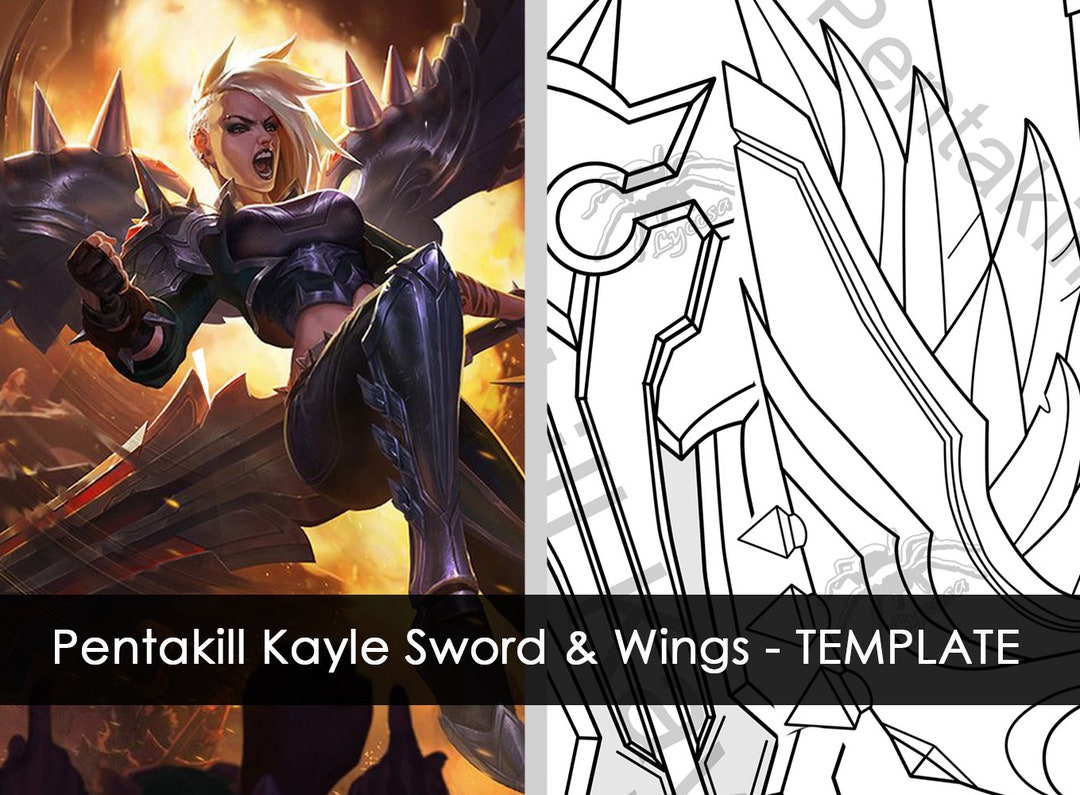 Pentakill Kayle Sword & Wings PLANTILLA League of Legends - Etsy España