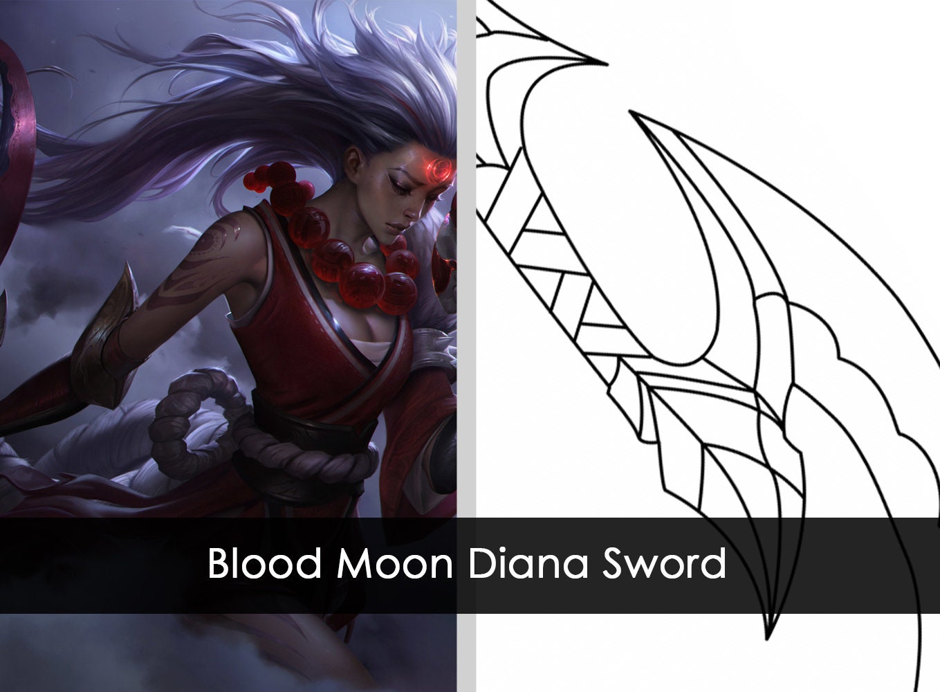 Blood Moon Diana Sword BLUEPINT league of Legends - Etsy