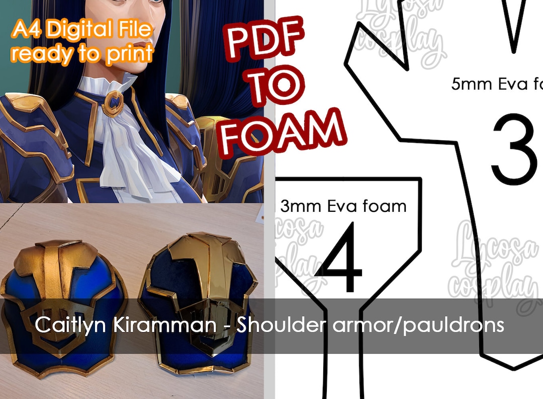 Caitlyn Kiramman Shoulder Armor/pauldrons PATTERN - Etsy