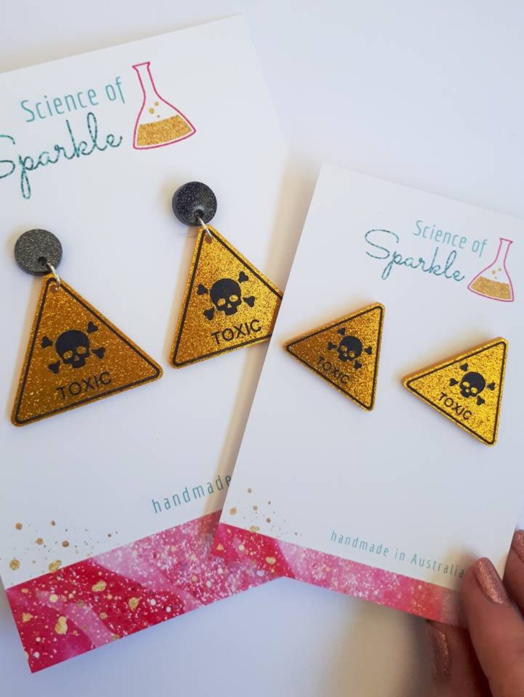 Toxic Hazard Sign Earrings - Etsy