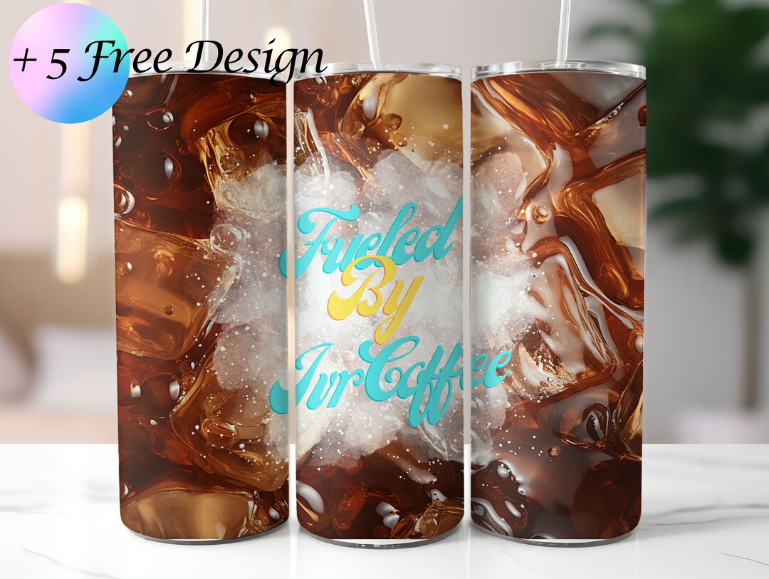 Iced Coffee 20oz Tumbler Wrap Sublimation PNG File. free 5 - Etsy