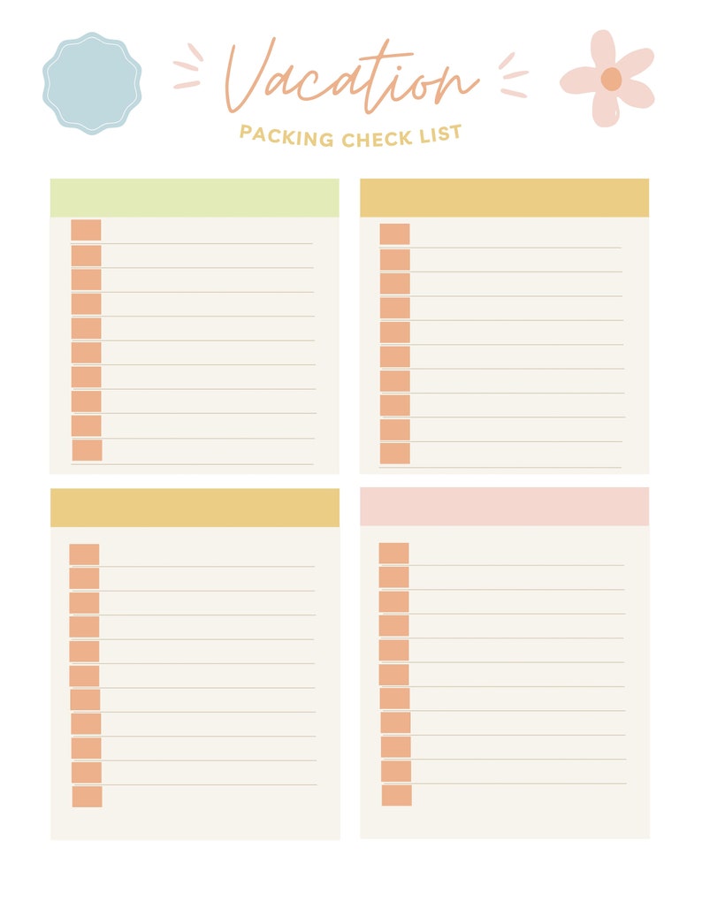 Printable Travel Planner - Itinerary - Packing Checklist - Instant ...