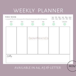 Weekly Printable Planner 3 Colors Weekly Agenda | Etsy