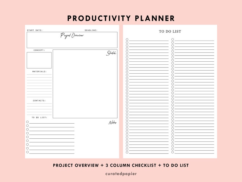 Ultimate Productivity Planner Minimalist Planner Printable Minimalist ...