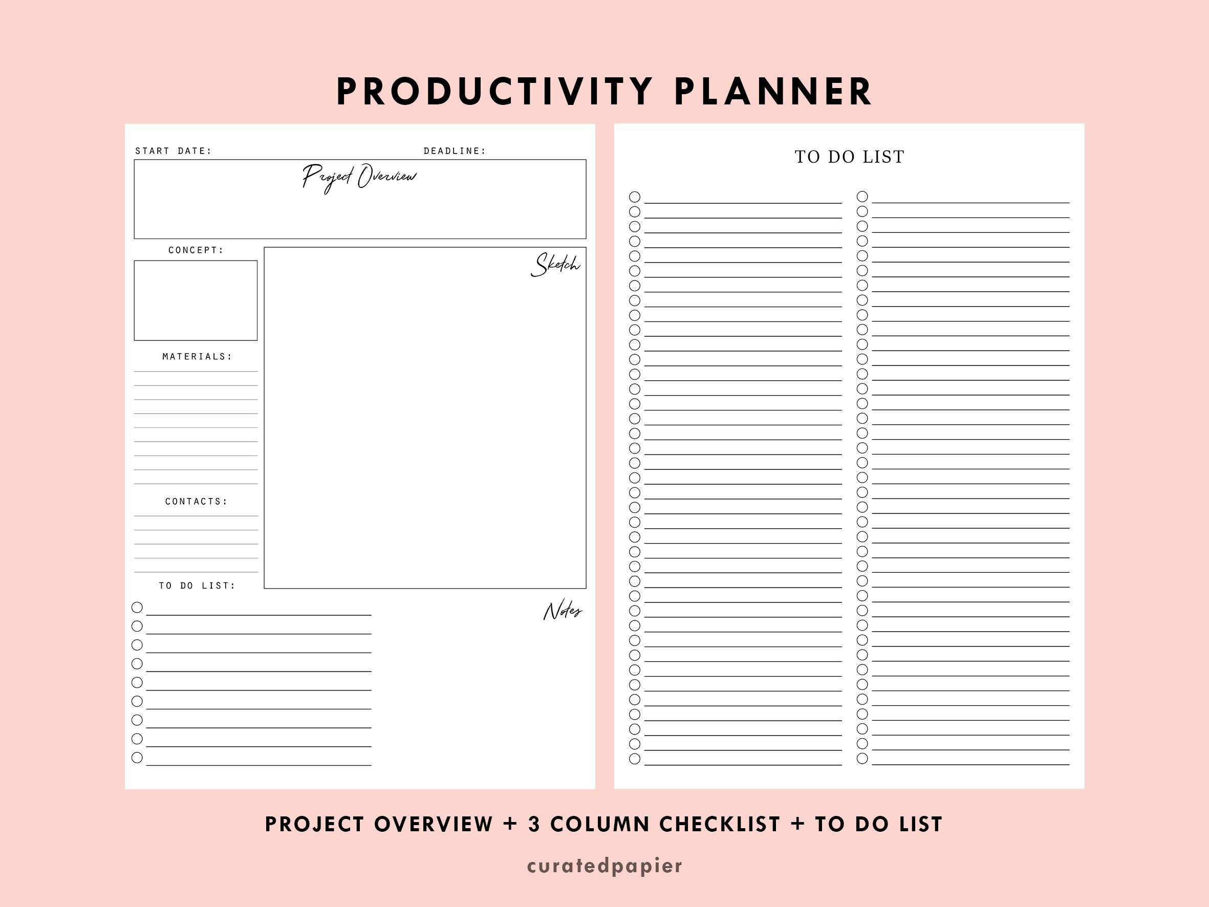 Ultimate Productivity Planner Minimalist Planner Printable Minimalist ...