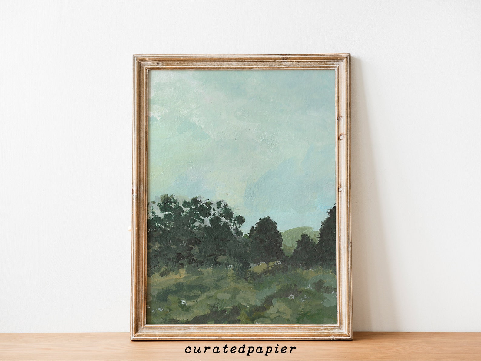 Landscape Abstract Art | Green Landscape Art | Neutral Landscape ...