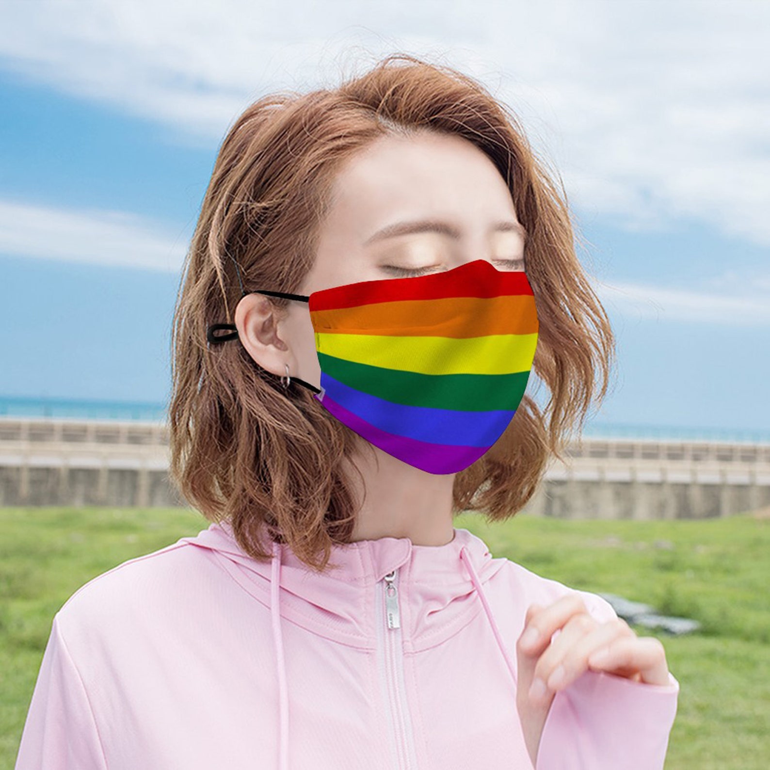 Lgbt Flag Face Mask With Filter Element For Adults Etsy