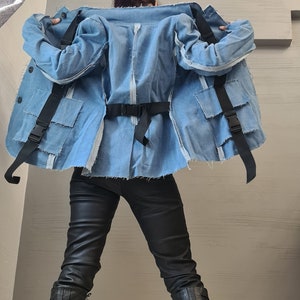 Asymmetrical Denim Blazer, Avant Garde Women Blazer, Extravagant Jacket ...