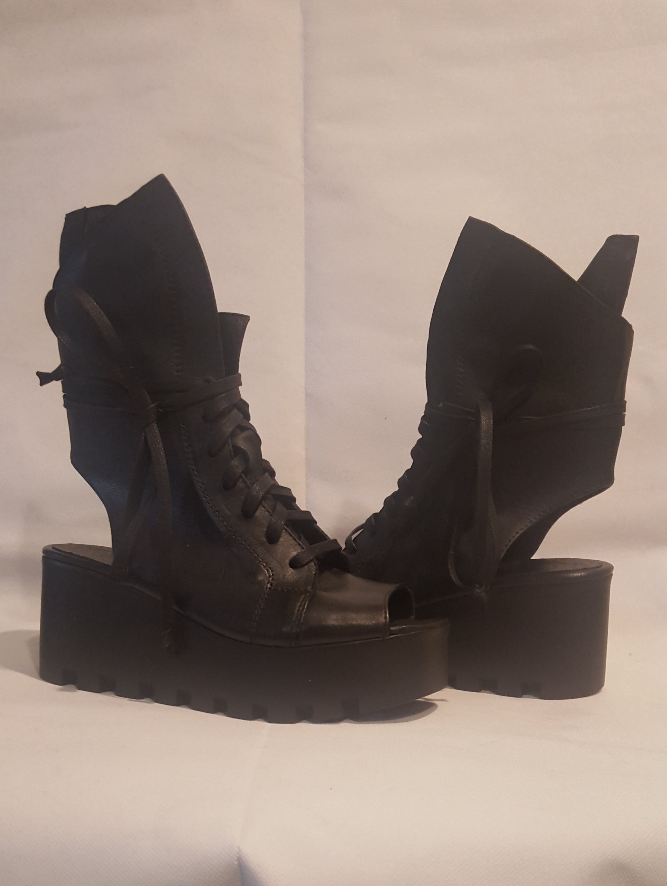 Platform Leather Sandals High Summer Sandals Combat Sandals | Etsy