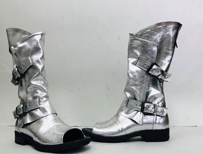 Silver Gladiator Sandals Extravagant Shoes High Sandals - Etsy