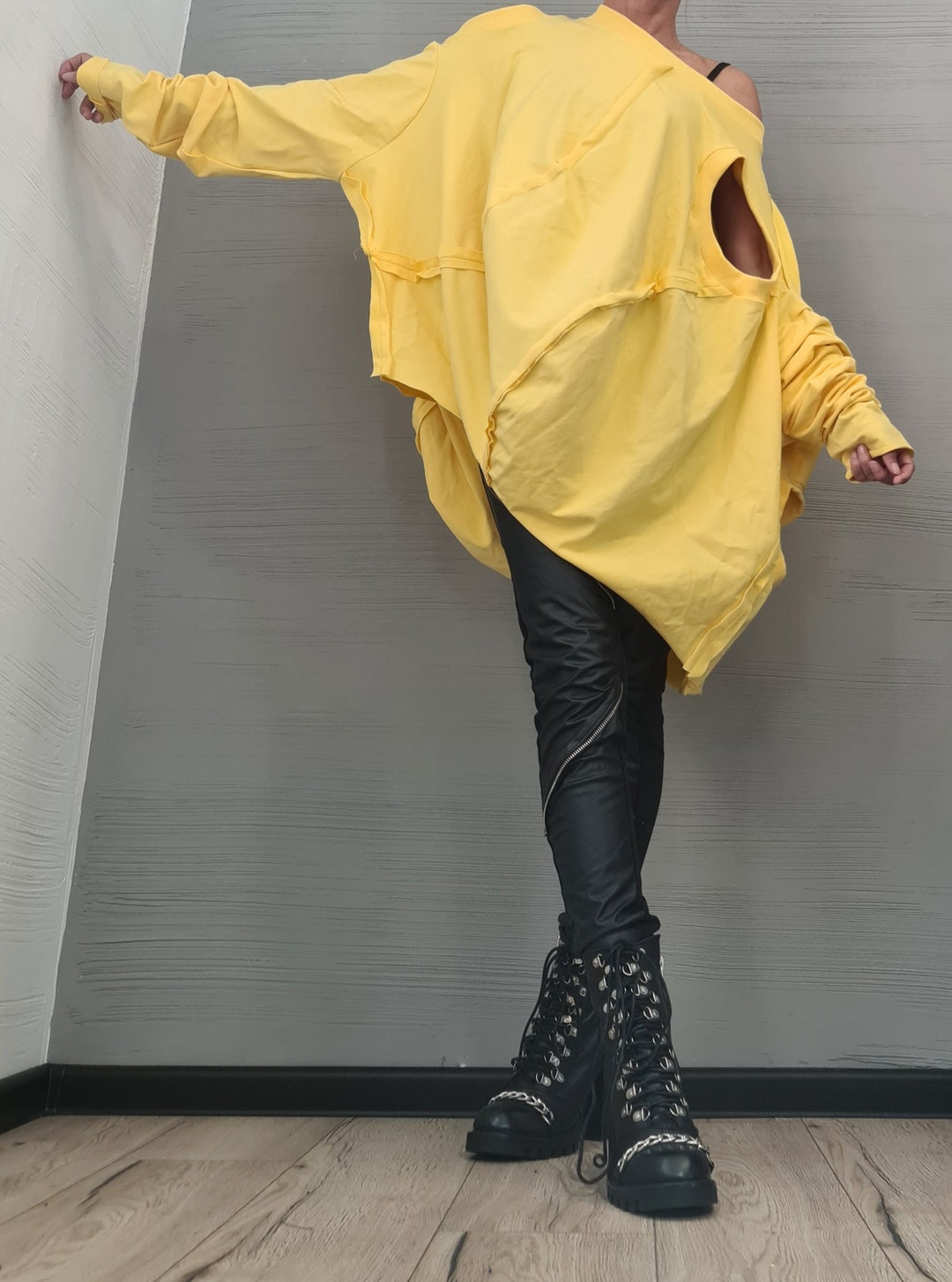 Asymmetrical Tunic, Avant Garde Tunic, Loose Tunic, Deconstructed Top ...