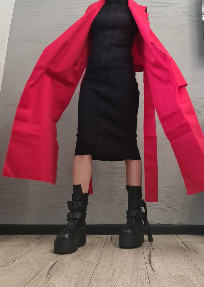 Gothic Vest Asymmetric Vest Red Sleeveless Vest Long Short - Etsy