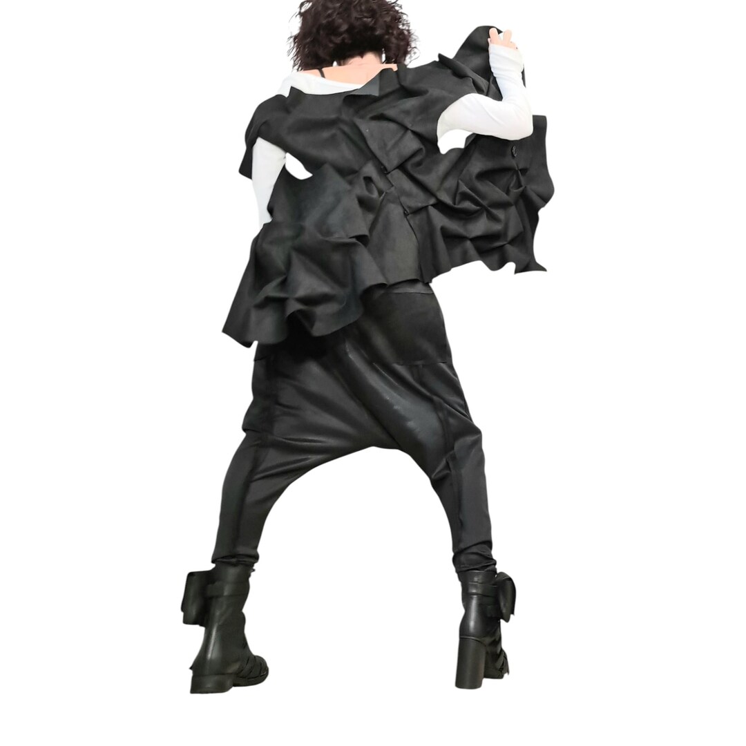 Extravagant Harem Pants Set, Avantgarde Vest and Trousers, Drop Crotch ...
