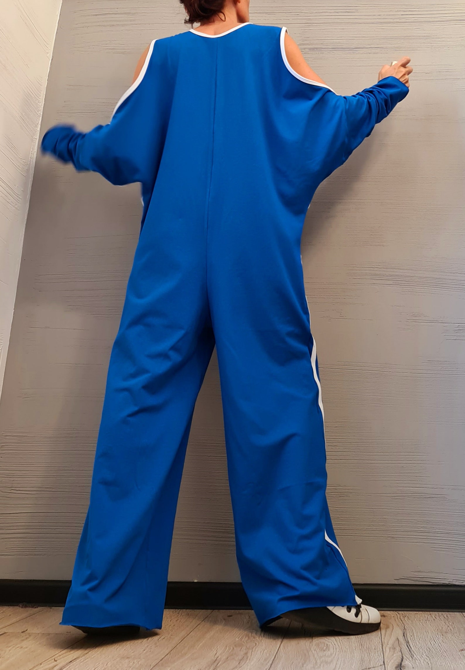 Asymmetric Long Jumpsuit Blue Harem Jumpsuit Gothic Jumpsuit | Etsy