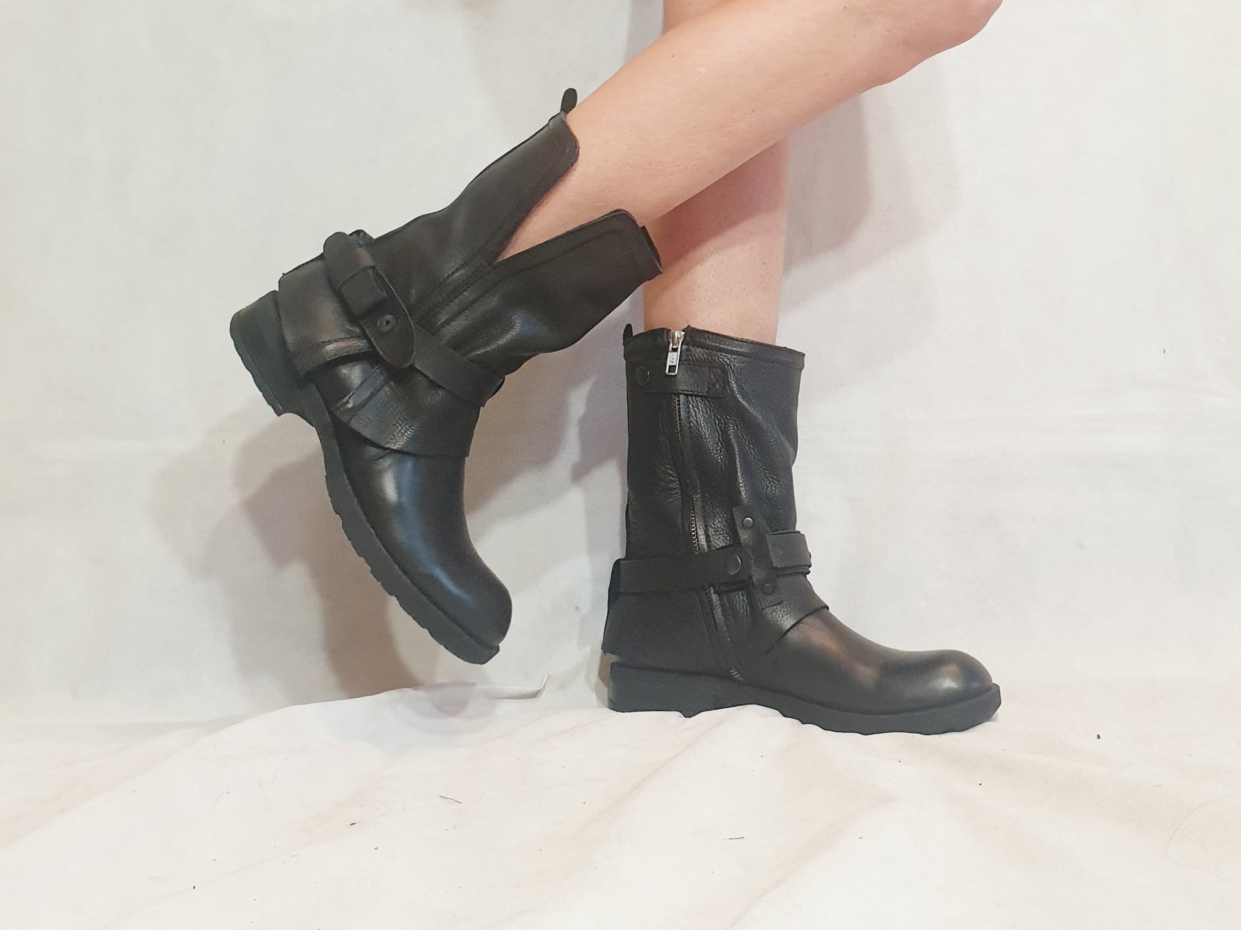 Leather Boots All Seasons Gothic Boots Steampunk Shoes - Etsy