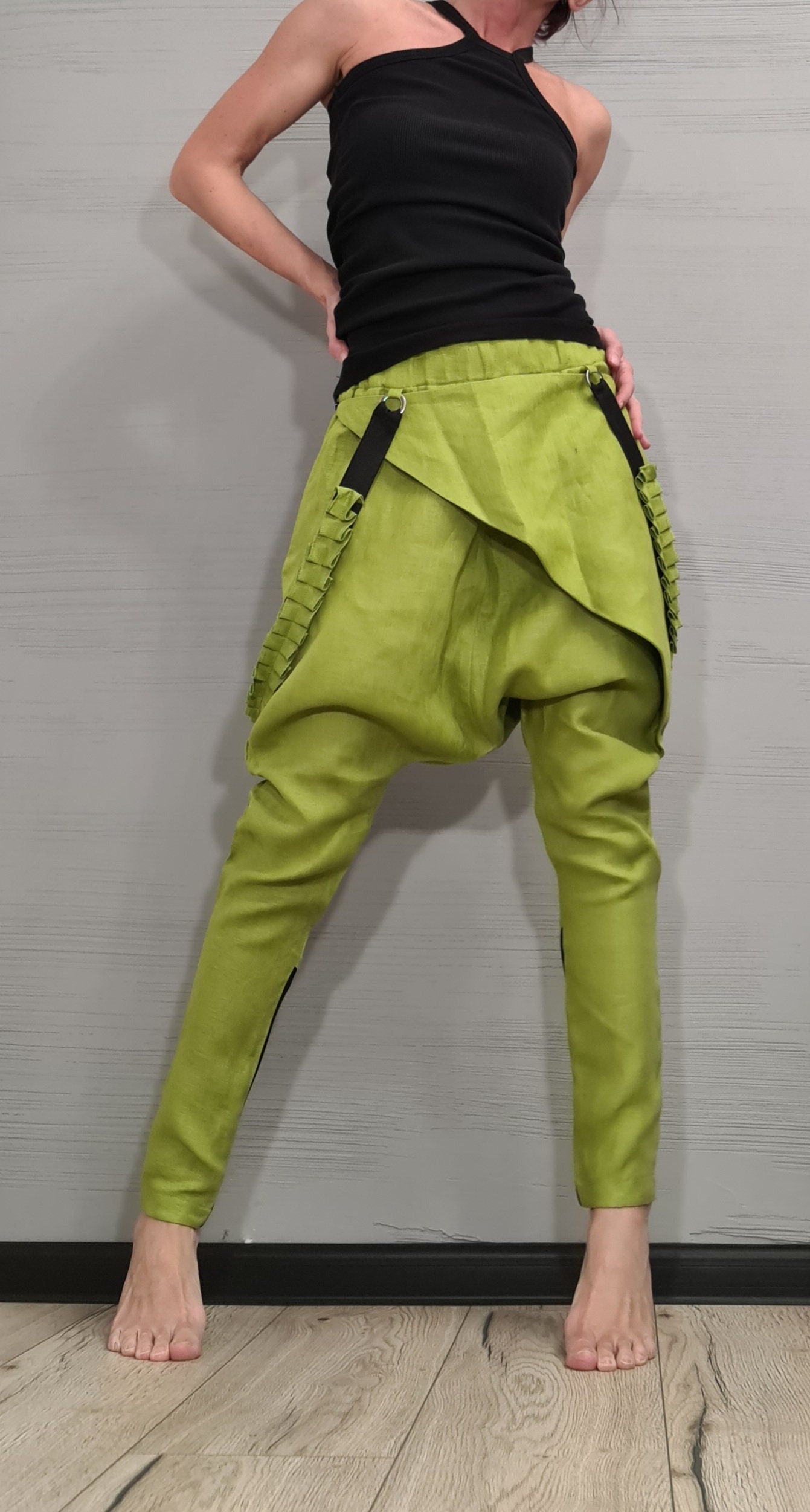 Extravagant Linen Pants Avant Garde Pants Harem Pants Women | Etsy