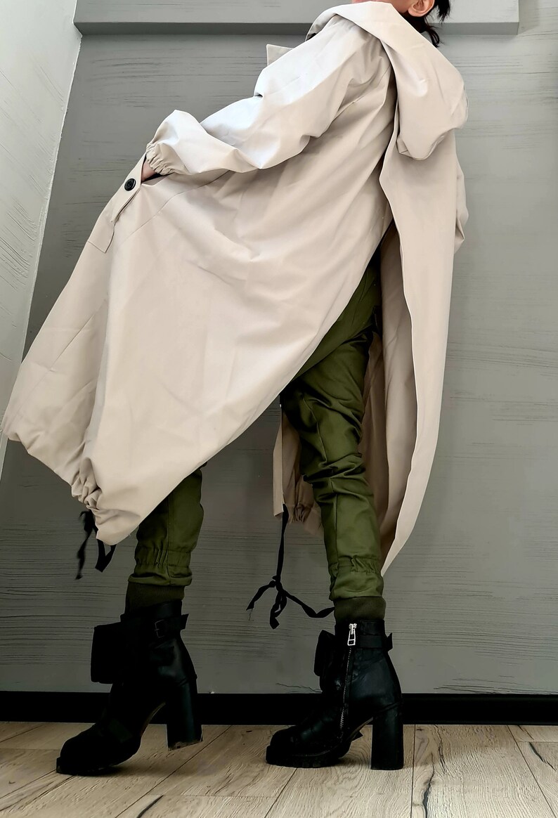 Extravagant Long Loose Hooded Jacket , Spring Blazer, Asymmetrical ...