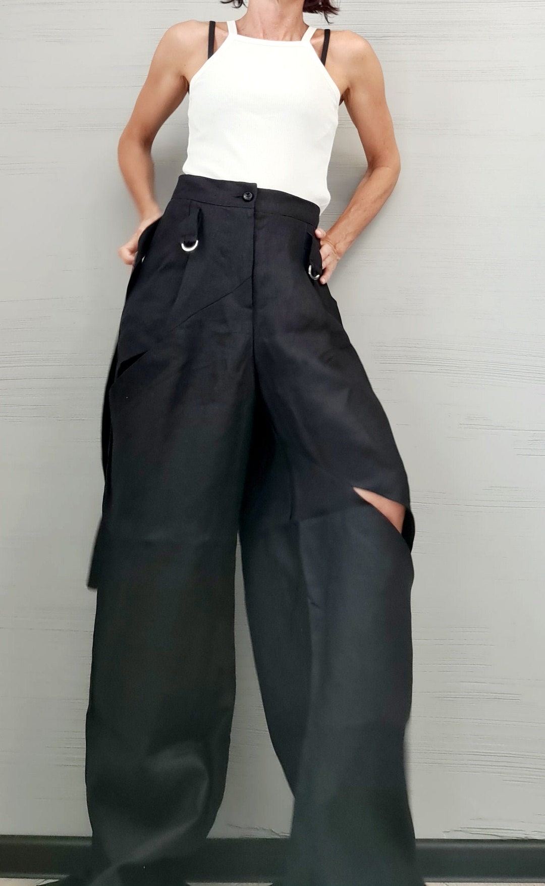 New Collection Lenin Black Extravagant Pants, Harem Casual Pants, Urban ...