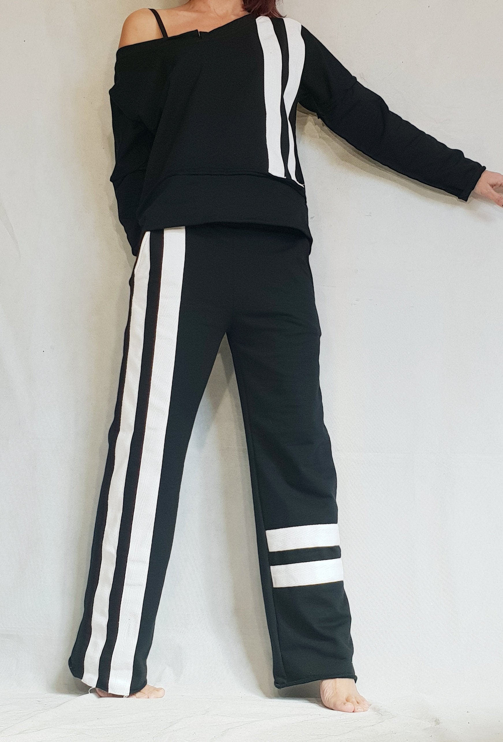 Casual Cotton Women Set Black Women Set Two Piece Modern - Etsy