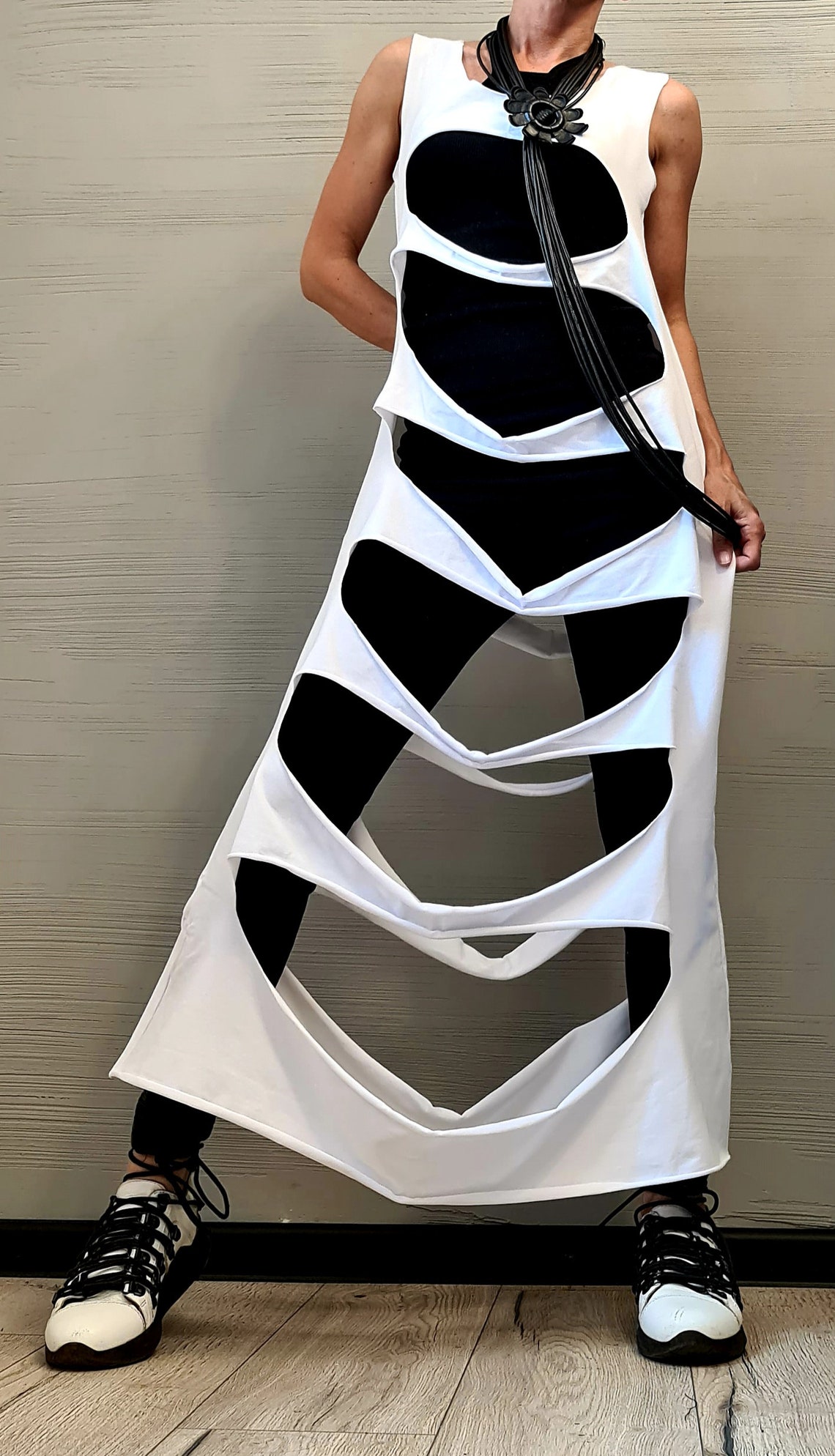 White Long Layering Top | Raw Cut Asymmetric Design | Outfit for Women ...
