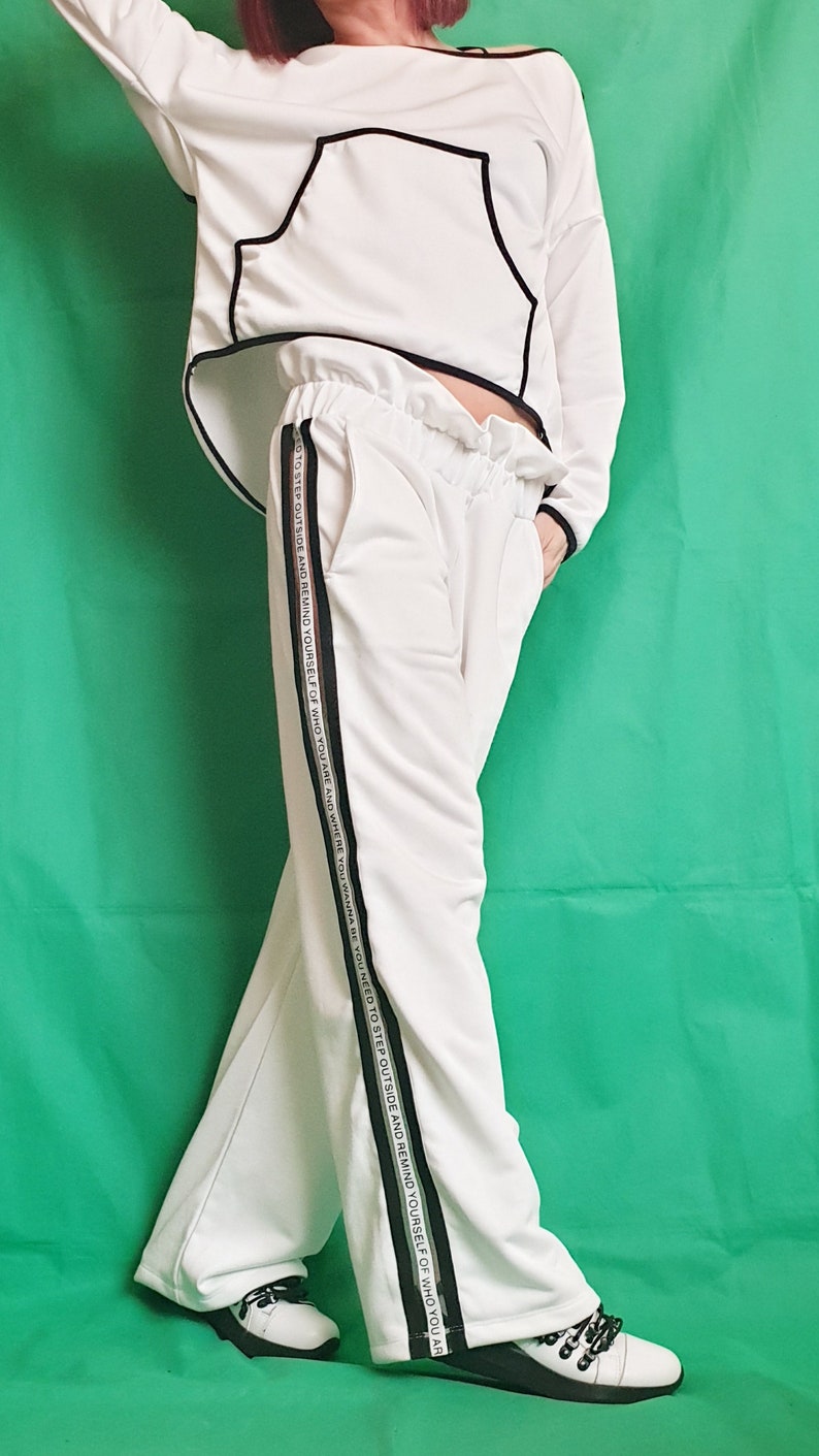 Sexy Cotton Women Set Open Back Blouse Loose Pants Women - Etsy