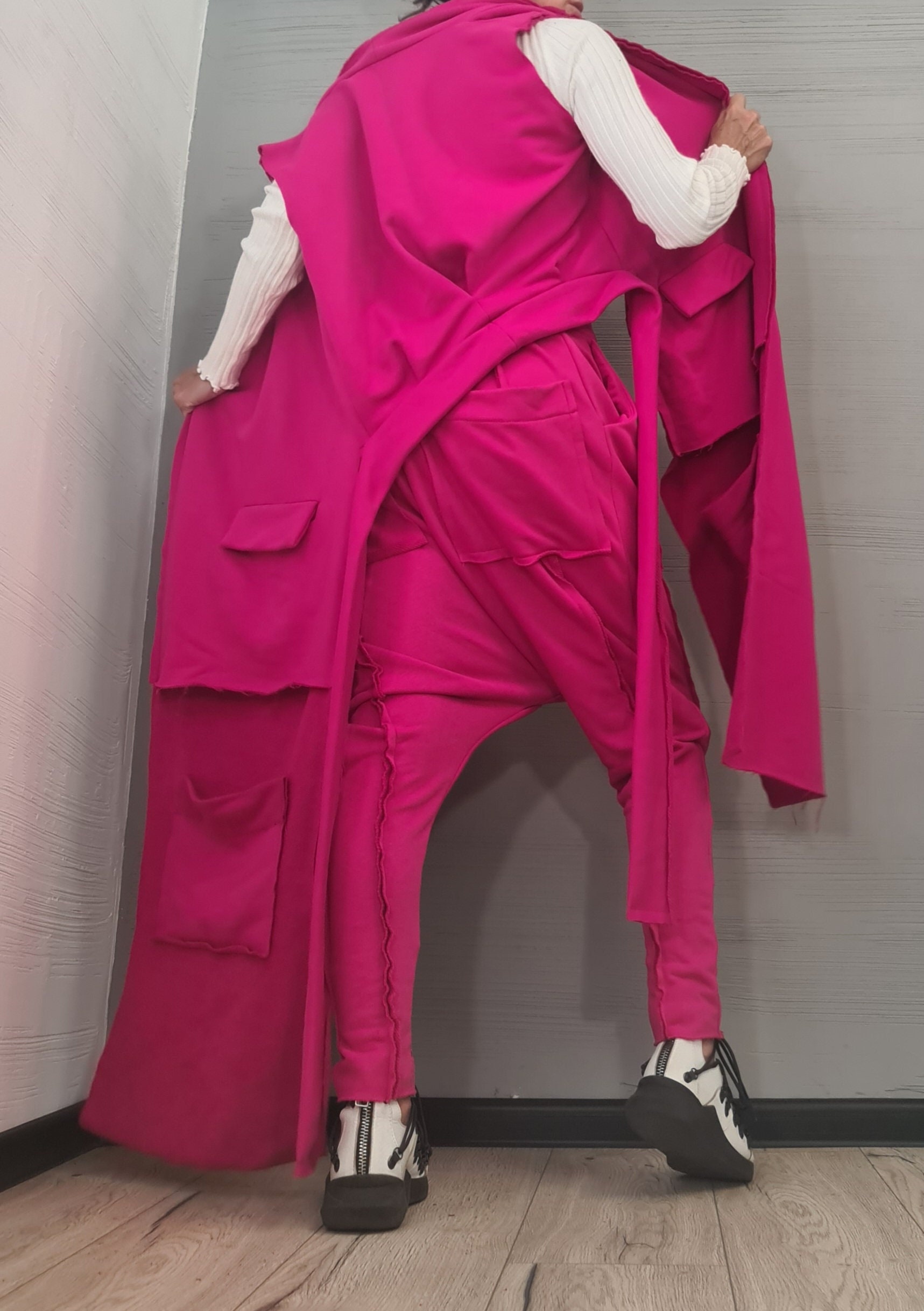 Outwear Women Set, Harem Pants, Vest Long Short, Extravagant Cotton Set ...