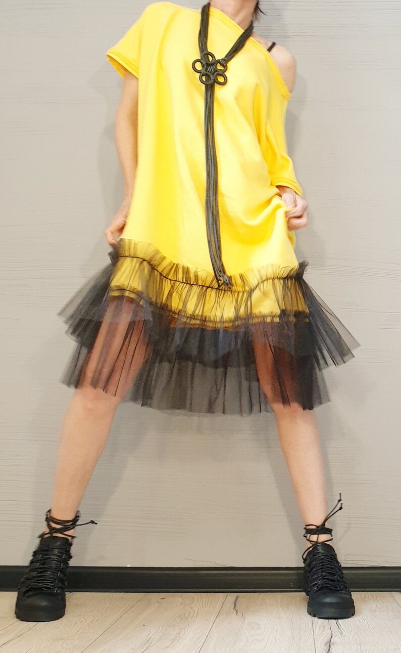 Asymmetrical Tunic Dress, Avant Garde Tunic, Loose Tunic, Tunic Tutu ...