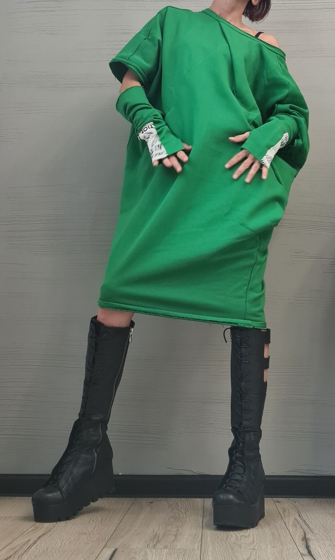 Blouson Dress, Separate Sleeves, Extravagant Tunic Dress, Loose Blouson ...