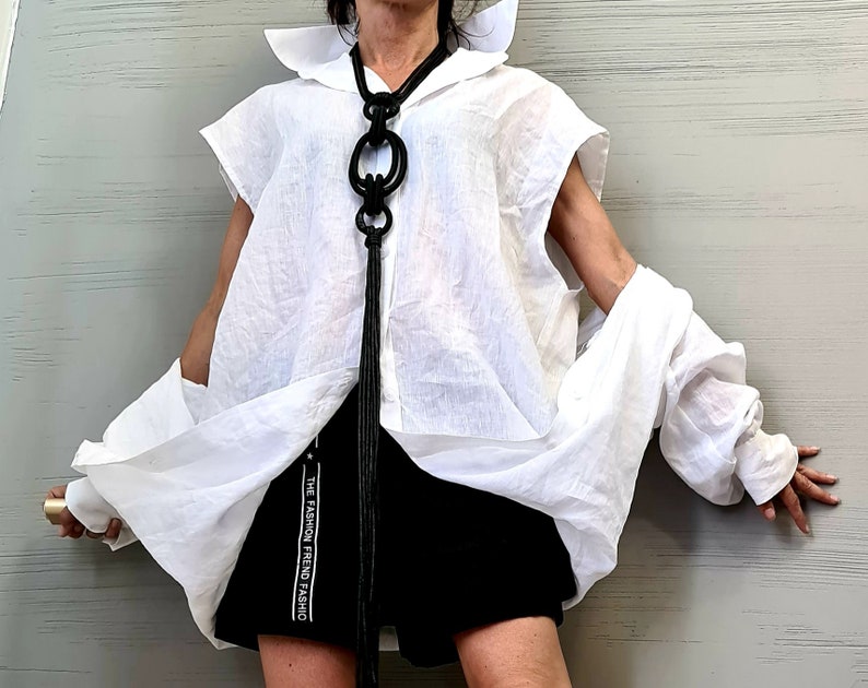Deconstructed Shirt, Asymmetric Linen Shirt, Long Short Shirt Dress ...