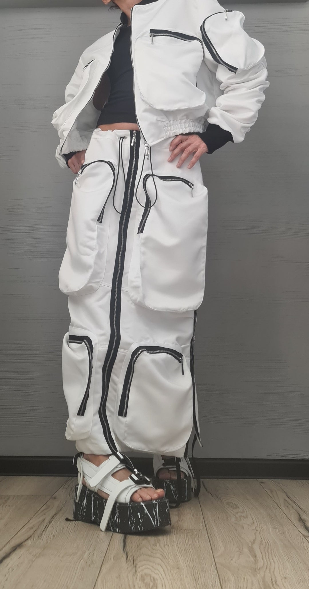 Extravagant Women White Costume, Deconstructed Avant Garde Skirt ...