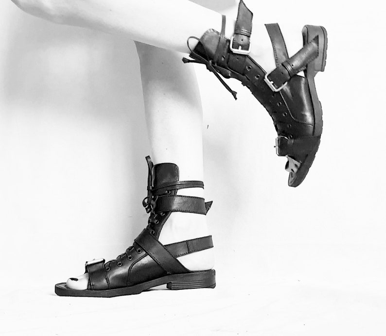 Gladiator Leather Sandals, Gothic Sandals, Strappy Shoes, Grunge Shoes ...