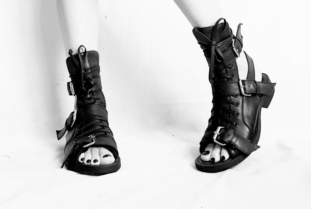Gladiator Leather Sandals, Gothic Sandals, Strappy Shoes, Grunge Shoes ...