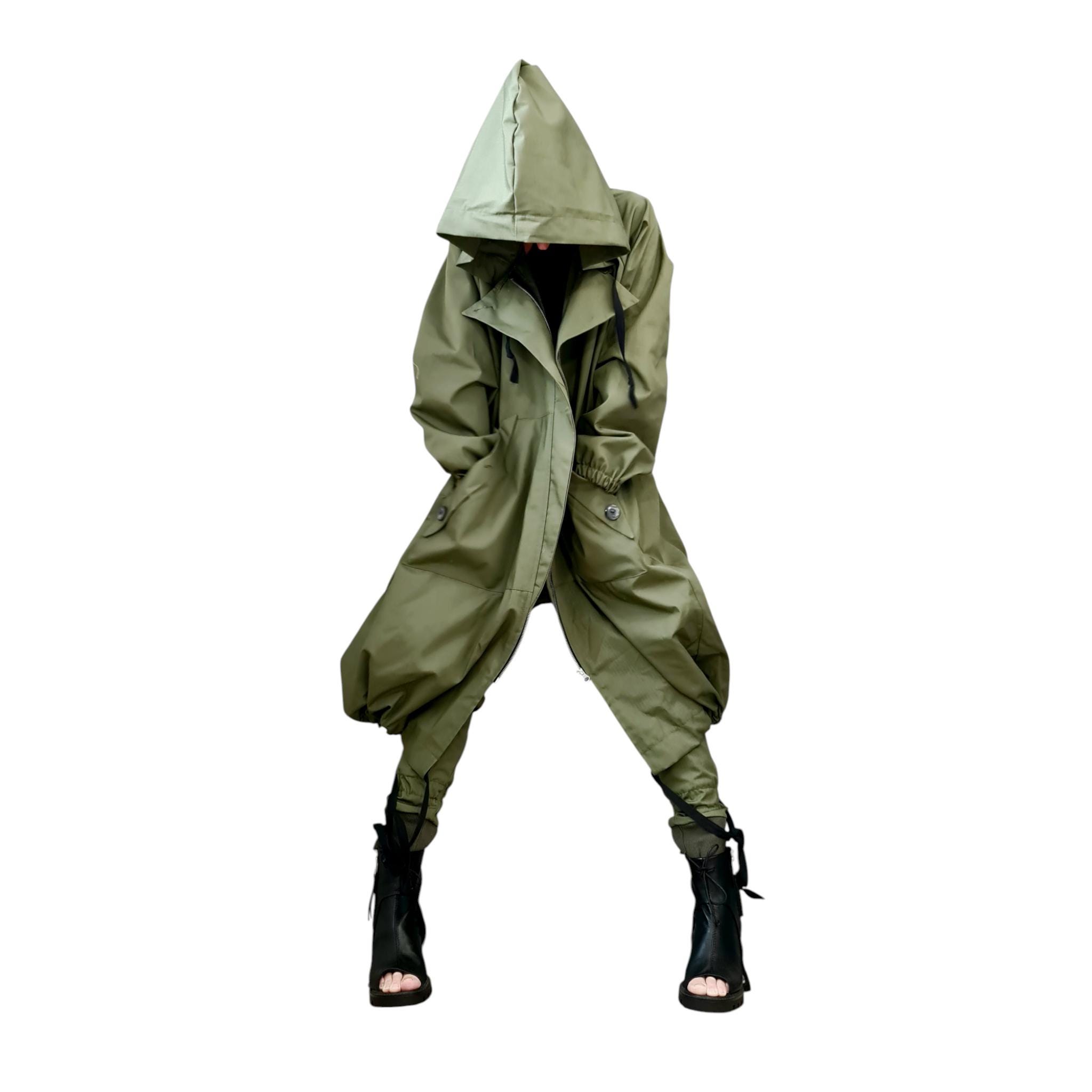 Avant Garde Military Trench Coat | Oversized Hooded Asymmetrical ...