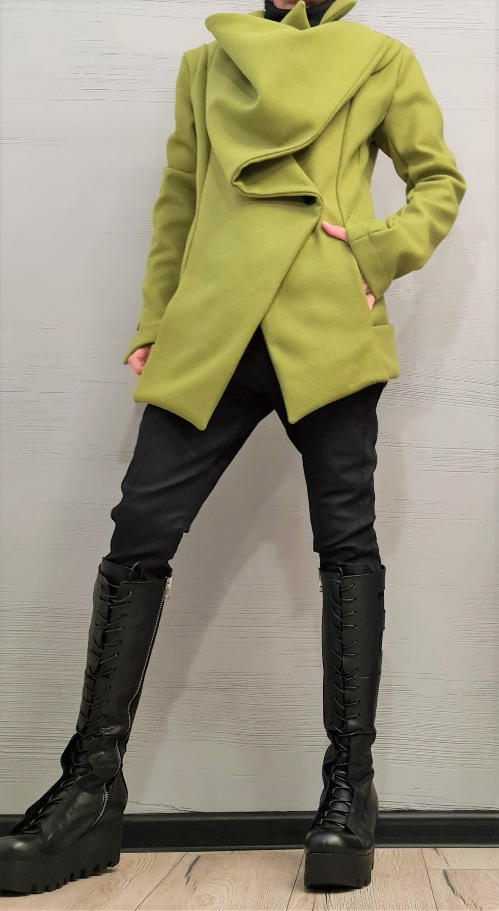 Asymmetric Coat, Winter Coat, Wool Coat, Avant Garde Coat, Plus Size ...