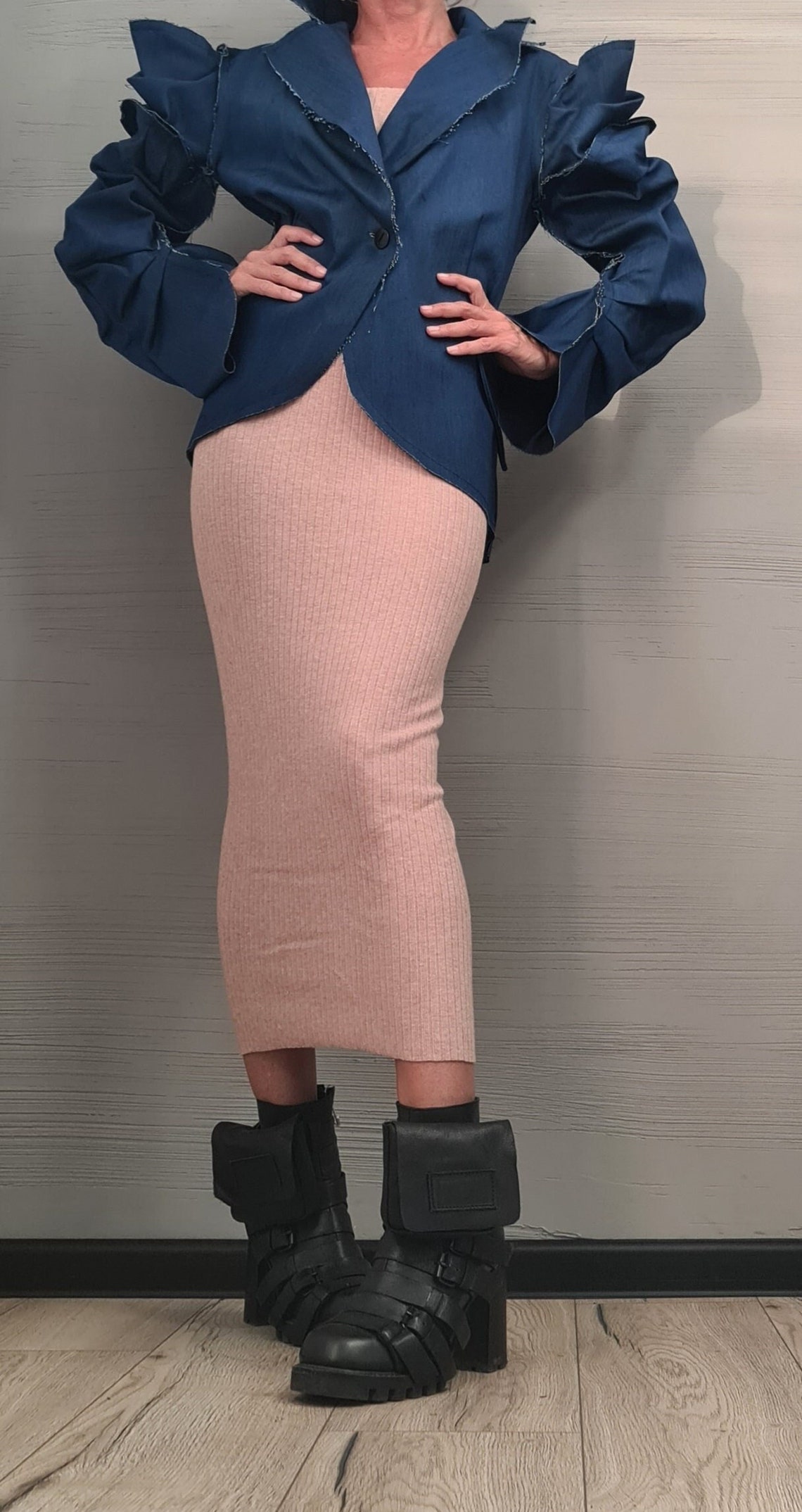 Avant Garde Blazer Denim Jacket Suit Jacket Deconstructed - Etsy